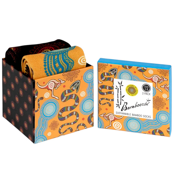 Bamboozld Socks 2 Pair Gift Box - Dreamtime (Women’s) - Planet Corroboree