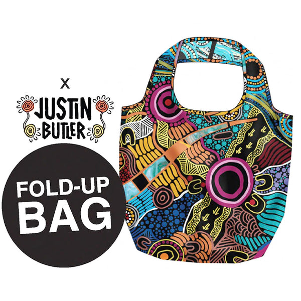 Fold Up Bag - Artwork by Justin Butler - Planet Corroboree