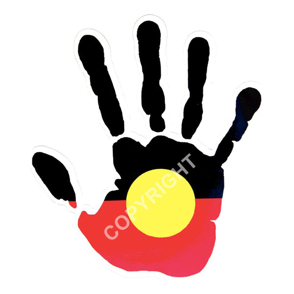 Hand Sticker - Aboriginal flag - Planet Corroboree