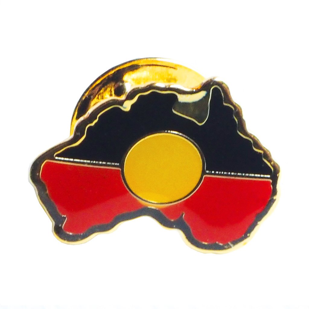Aboriginal Flag badge map shape - large - Planet Corroboree
