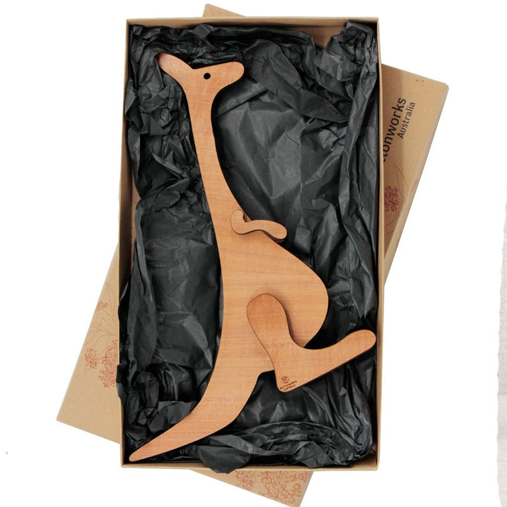 Wooden Kangaroo Sculpture - Planet Corroboree